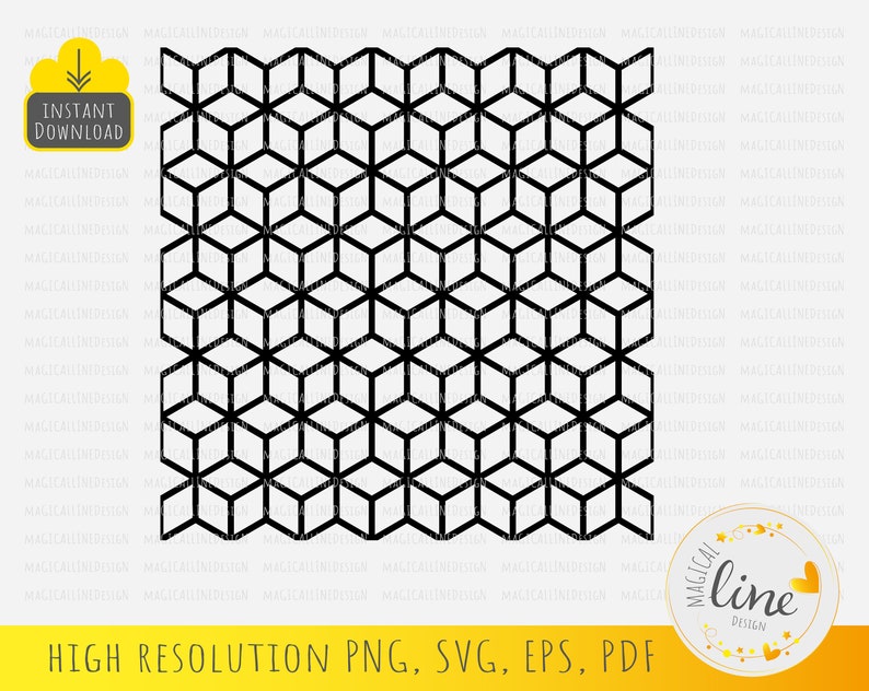 Cube Pattern Svg, Hexagon Pattern Svg, Geometric Tile Svg, Seamless ...