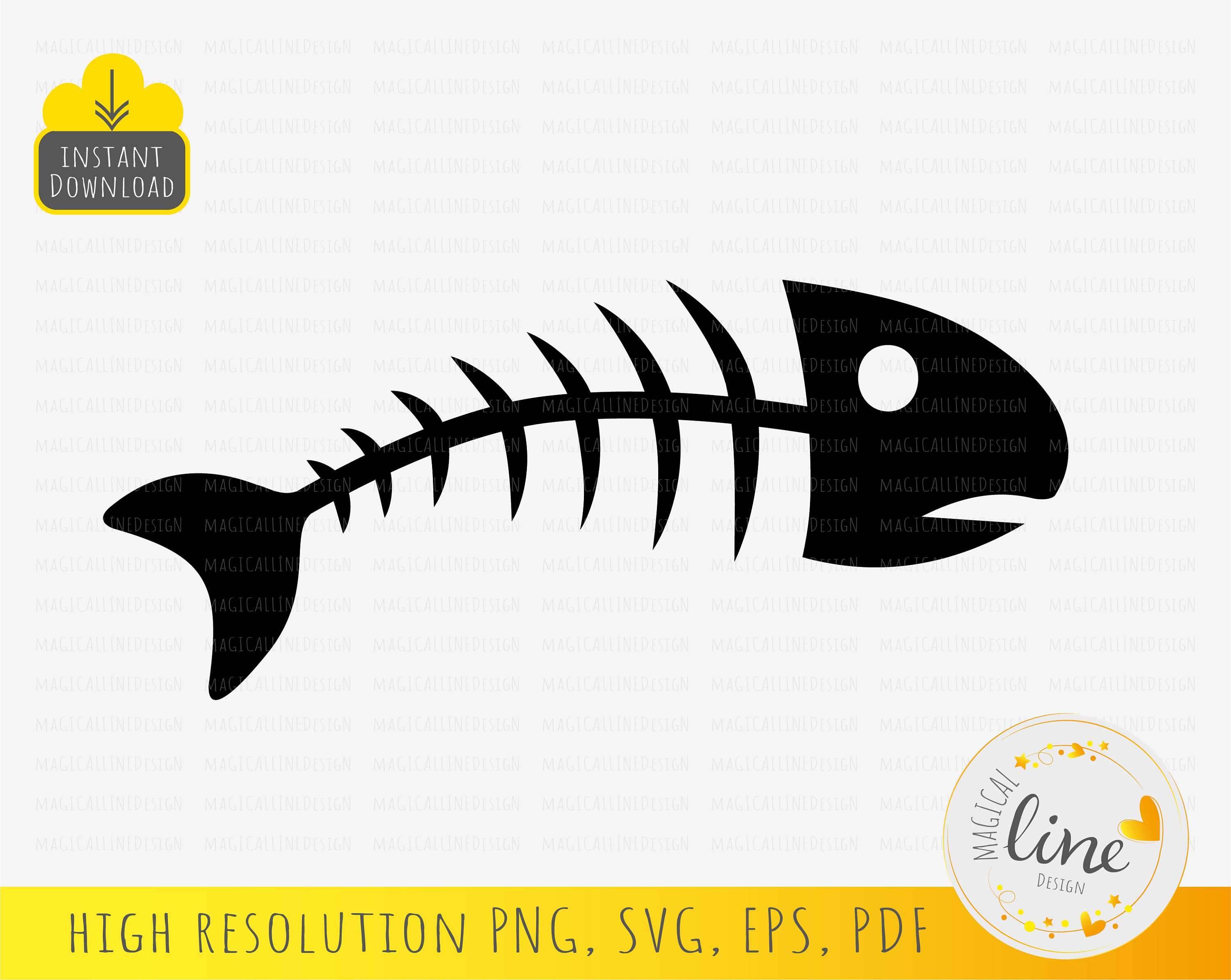Fishbone Svg Fish Bone Clipart Skeleton Fish Svg Fishbone - Etsy Hong Kong