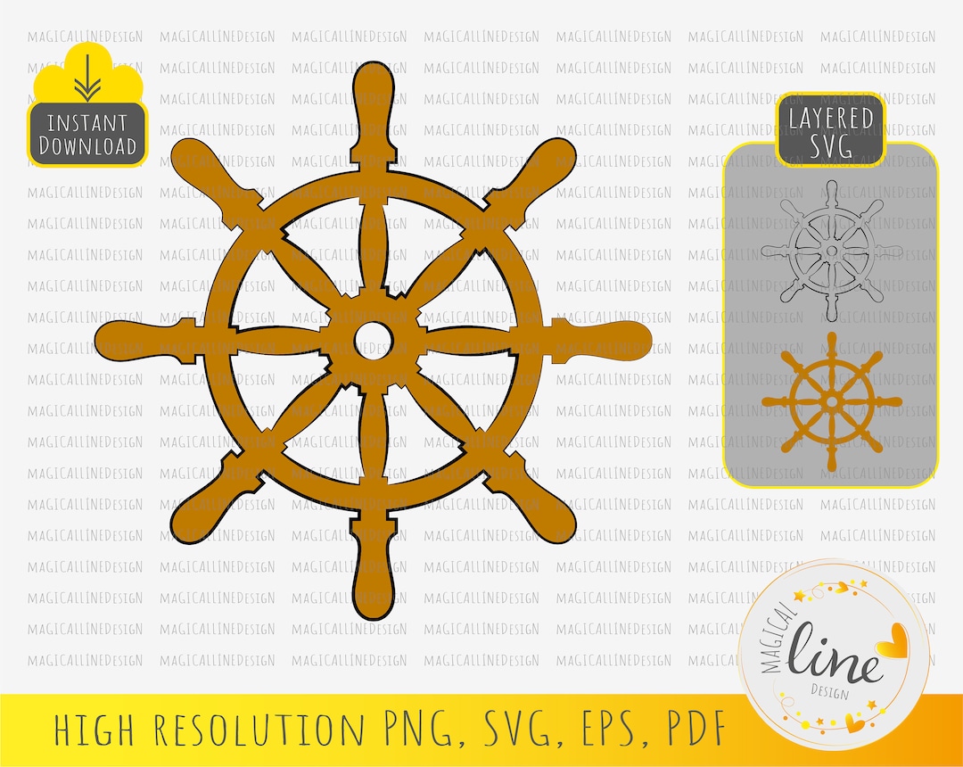 Ship Wheel Svg Nautical Clipart Sea Sailor Png Captain - Etsy