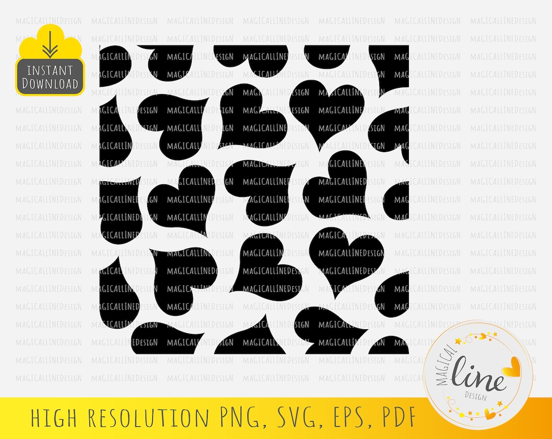 Heart Pattern Svg, Seamless Pattern, Scattered Hearts Pattern ...