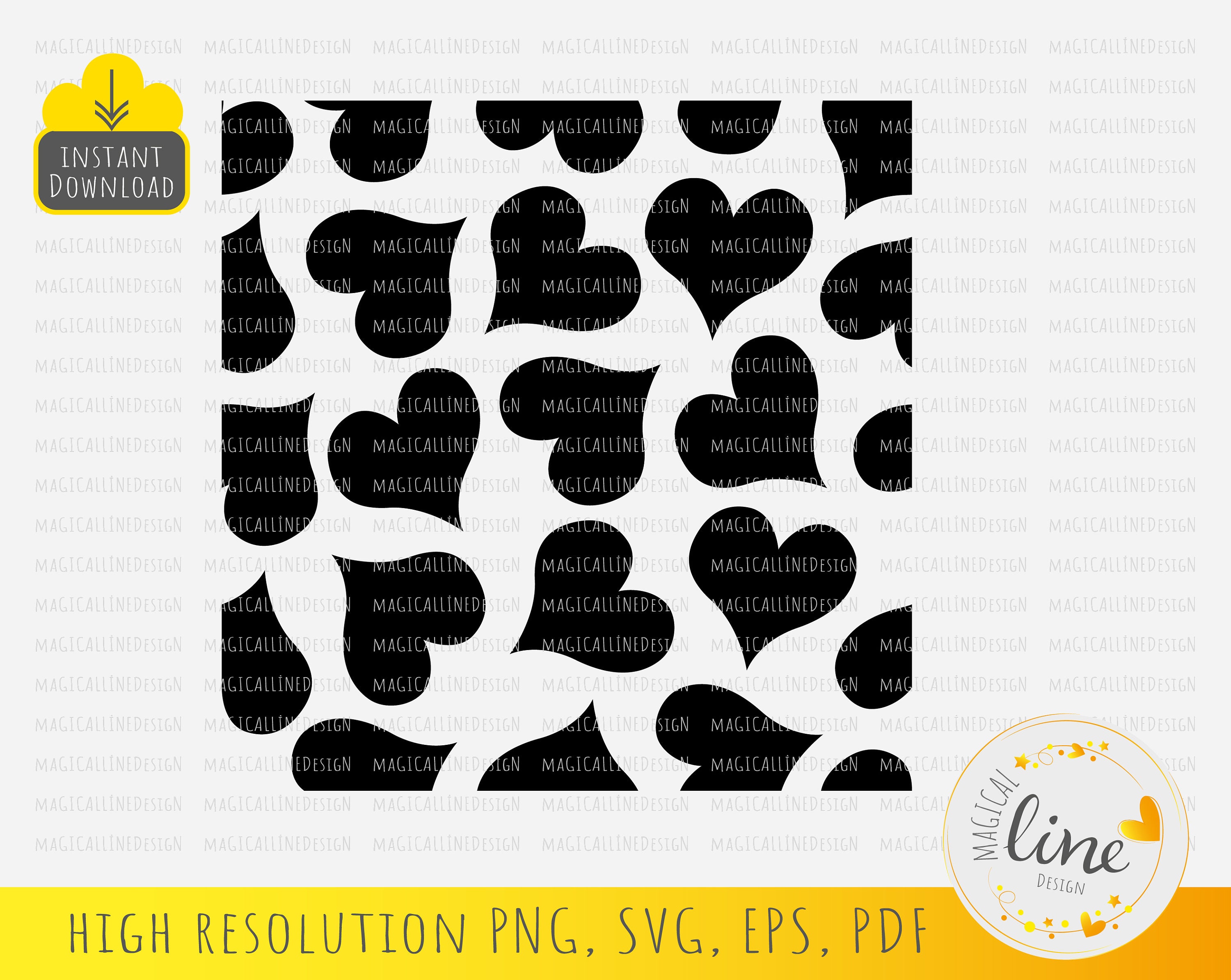 Heart Pattern Svg, Seamless Pattern, Scattered Hearts Pattern ...