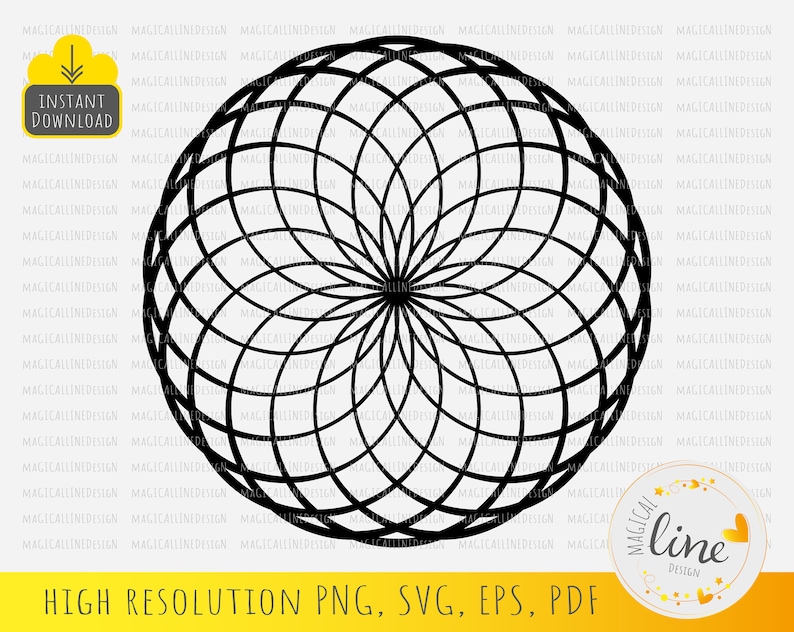 Torus Yantra Svg, Sacred Geometry Svg, Torus Yantra Dxf, Spiral Mandala ...