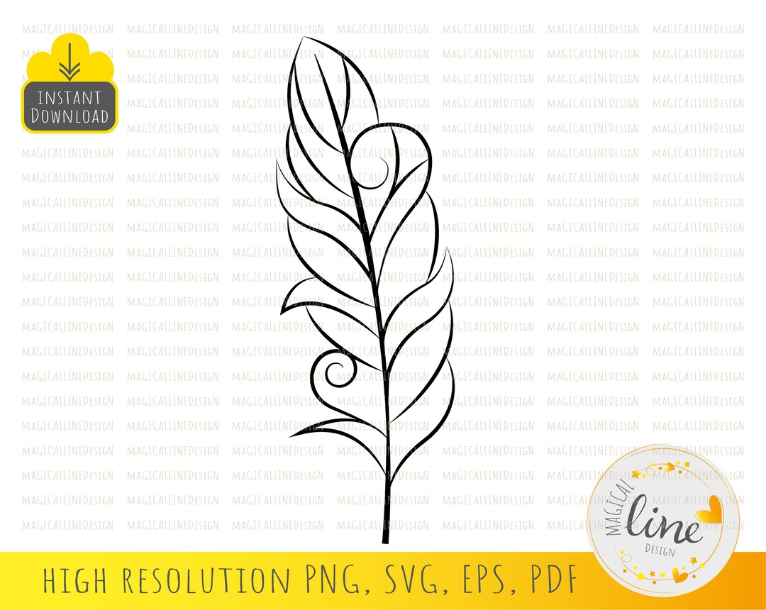 Feather Svg Boho Feather Svg Tribal Feather Clipart Feather - Etsy