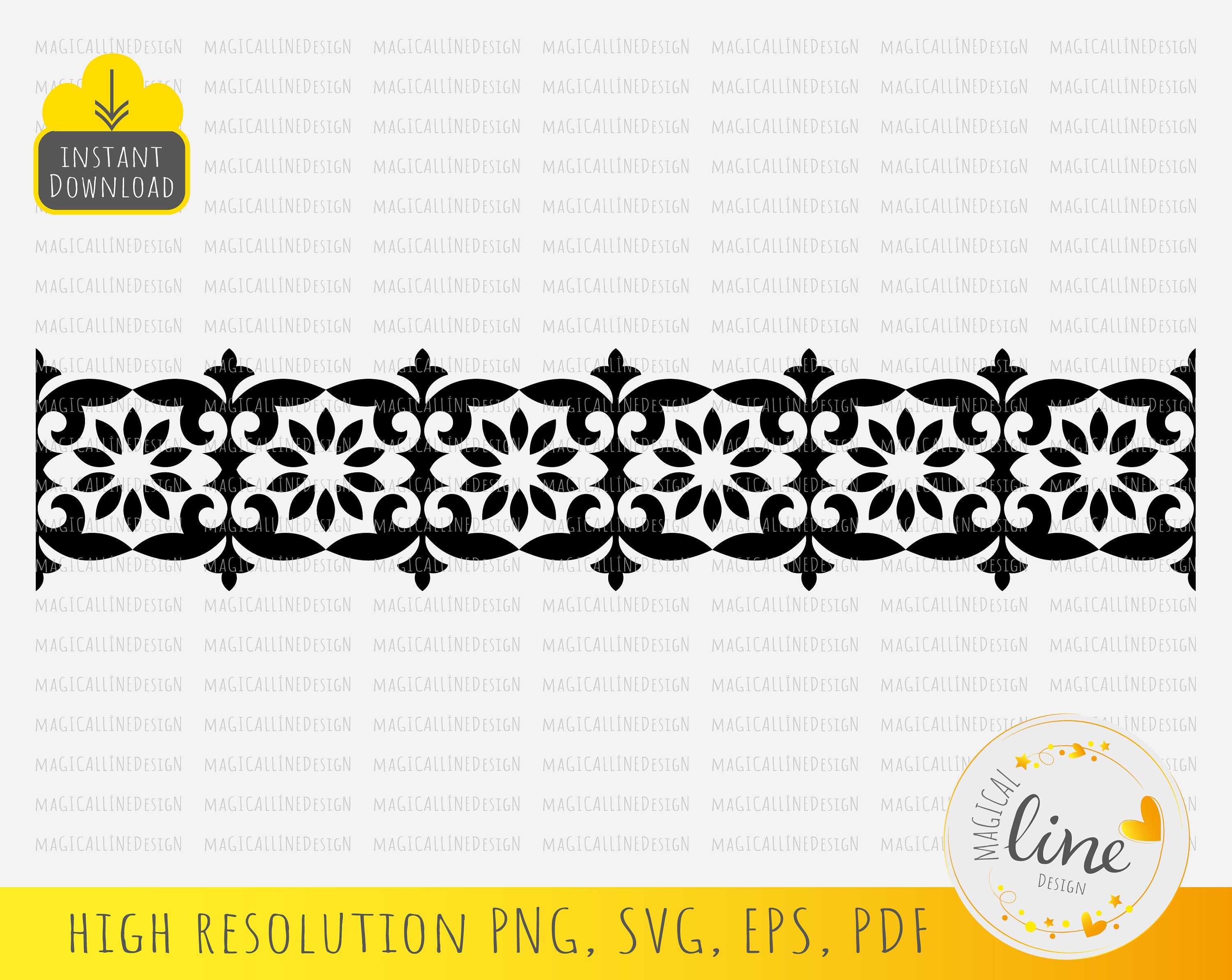 Floral Damask Border #2 Svg, Seamless Tooled Leather Pattern, Ornament ...