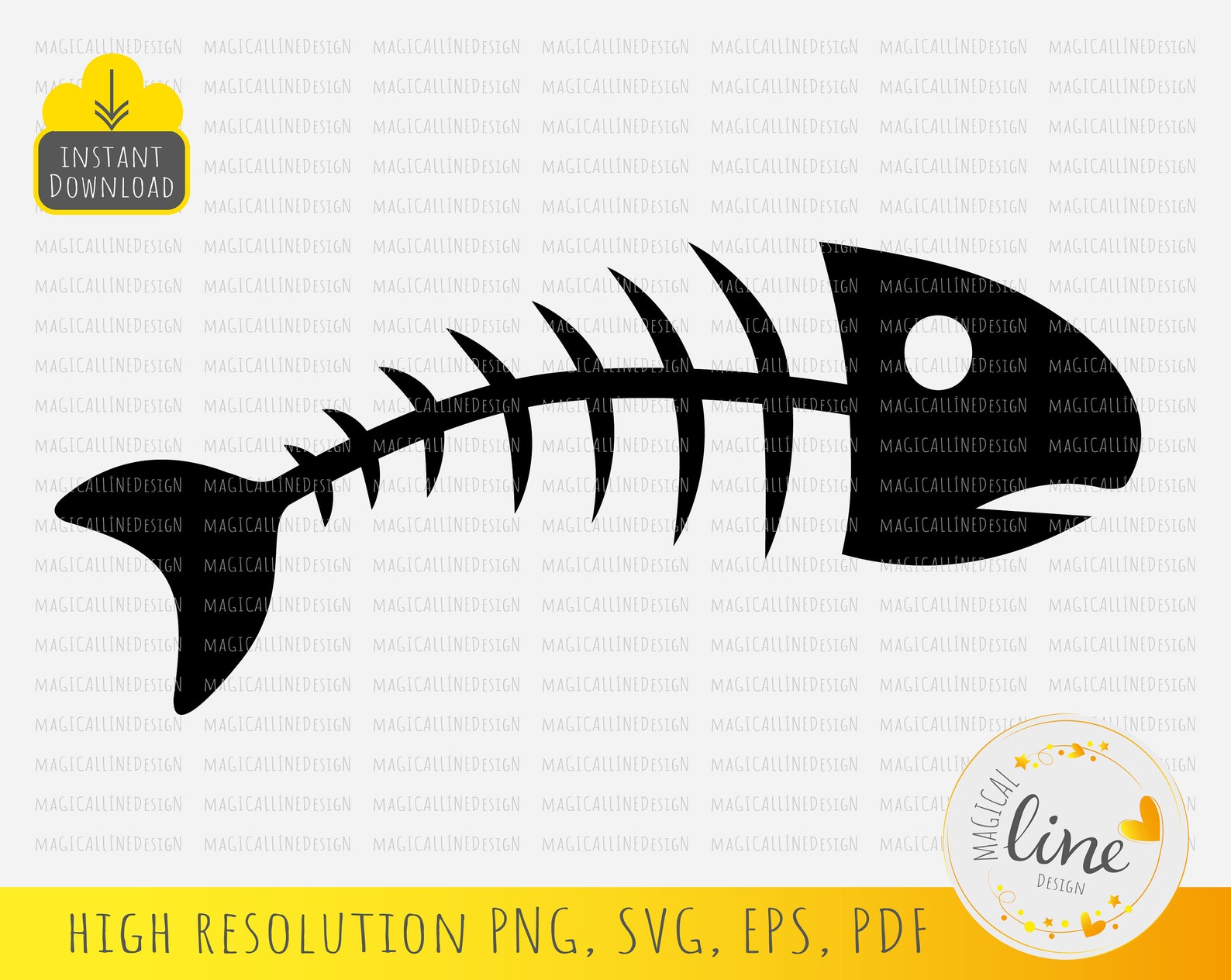 Fishbone Svg, Fish Bone Clipart, Skeleton Fish Svg, Fishbone PNG ...