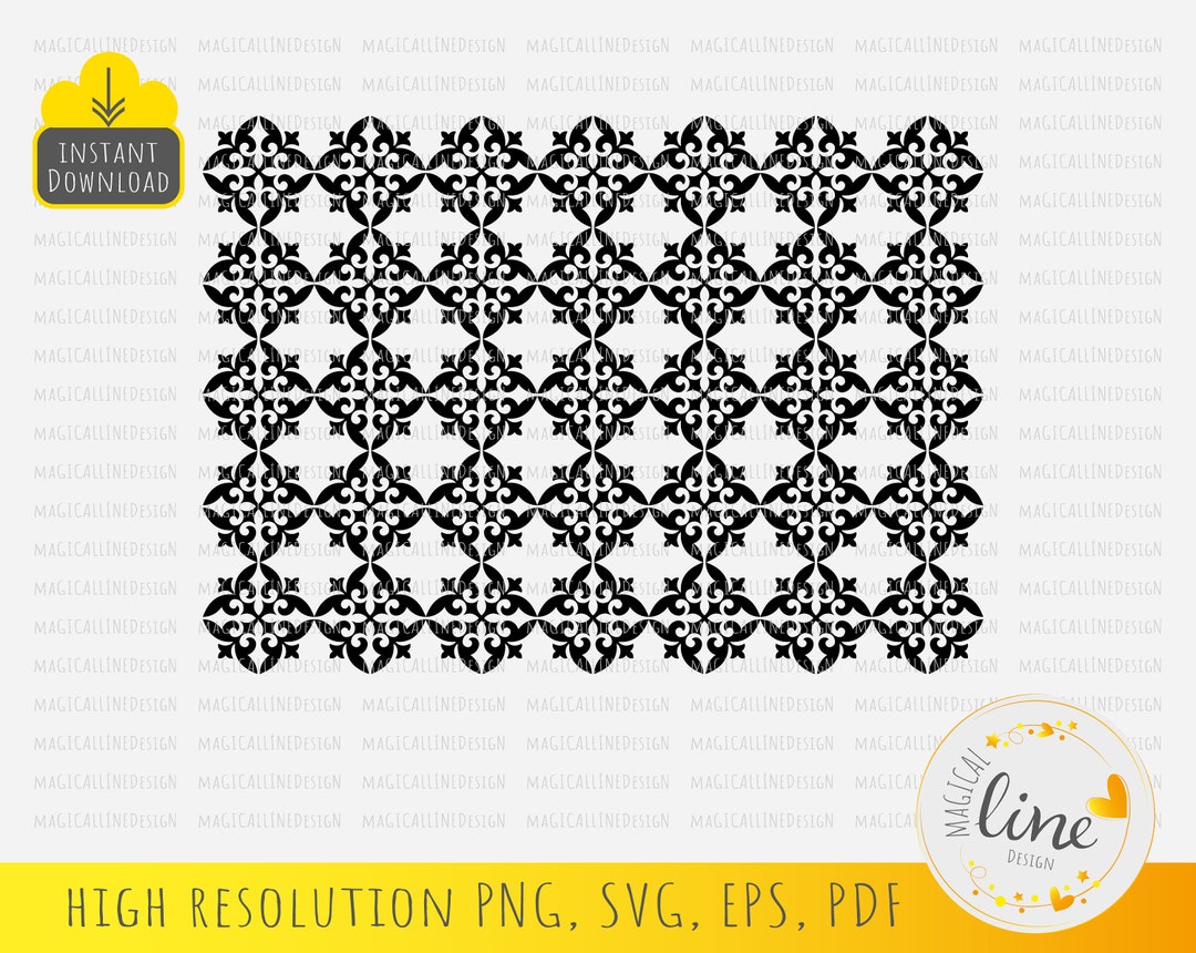Baroque Pattern Svg, Victorian Pattern, Damask Seamless Pattern, Tooled ...