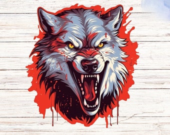 Bloody Wolf Face