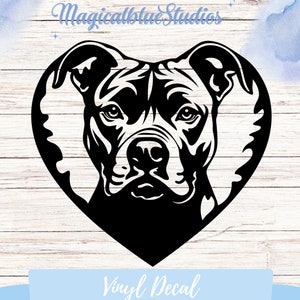 Staffordshire Bull Terrier Heart Vinyl Decal: Dog Lover Gift - Etsy