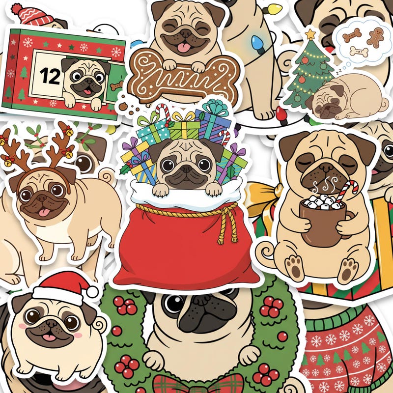 Pug Sticker Pack - Etsy