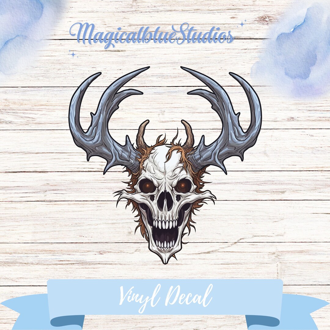 Wendigo Skull Vinyl Decal Sticker - Unique Horror Design, Laptops, Cars ...