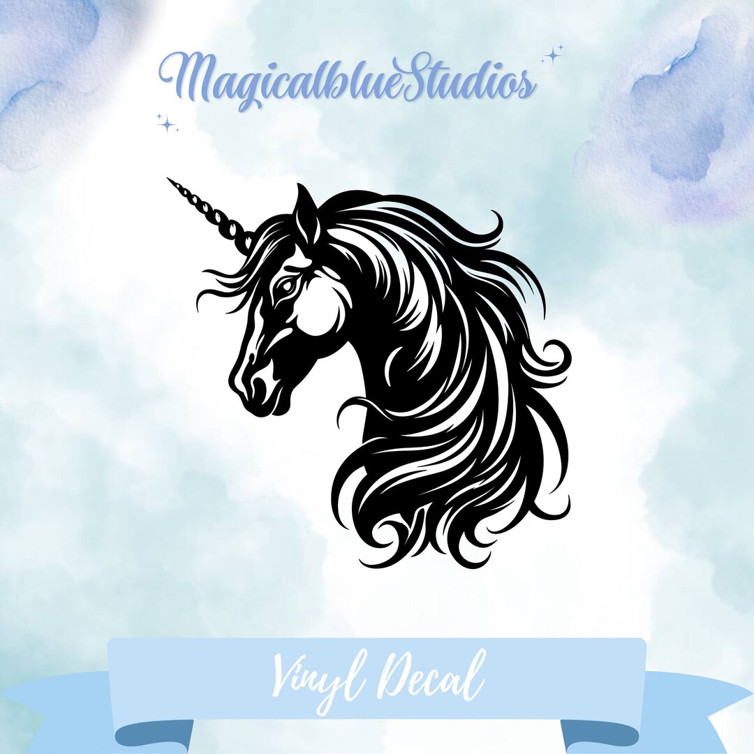 Magical Majestic Unicorn Vinyl Decal Sticker - Ideal for Laptops, Cars ...