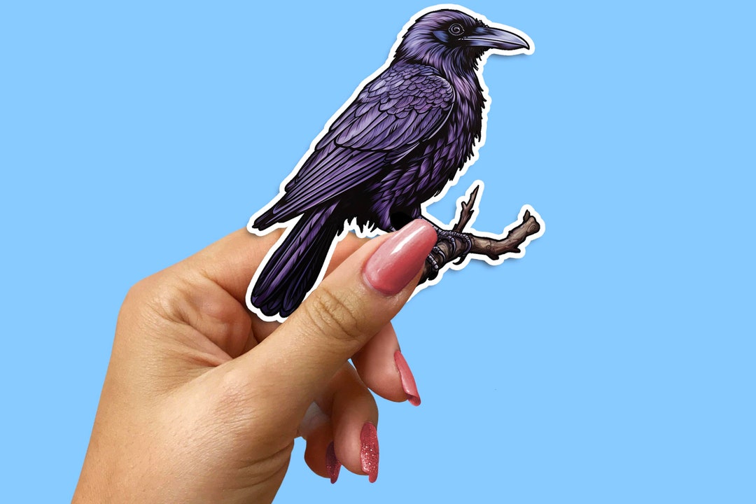 Gothic Deep Purple Raven Sticker: Edgy Dark Fantasy Decal - Etsy
