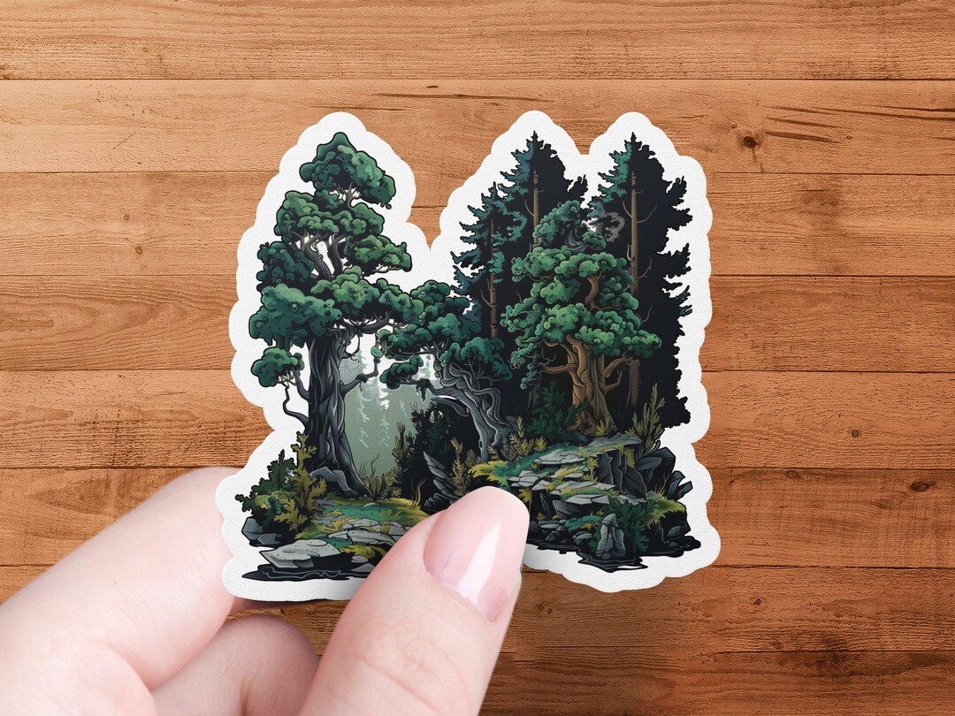 Enchanted Forest Vinyl Sticker: Mystical Woodland Decal - Etsy