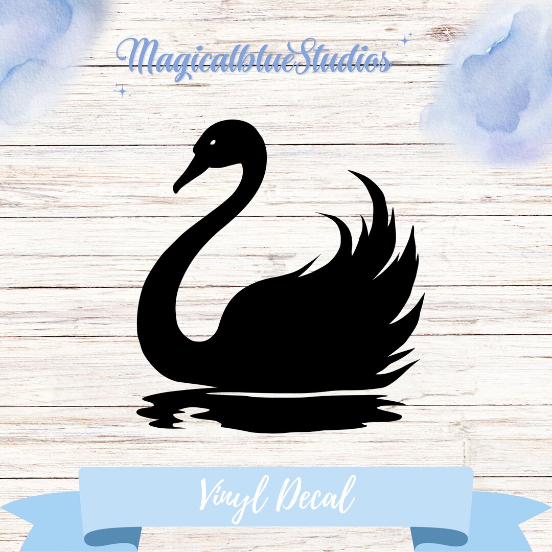 Elegant Swan Vinyl Decal Sticker for Car, Laptop or Wall - Perfect Gift ...