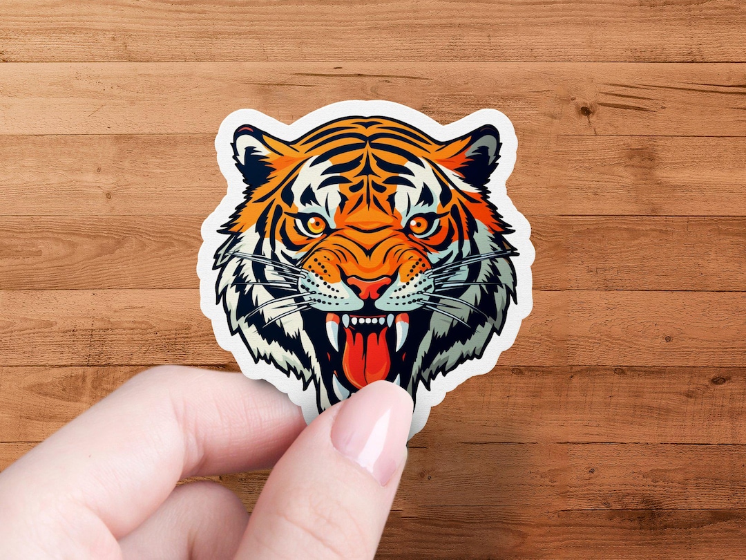 Fierce Roaring Tiger Face Sticker: Jungle Predator Decal - Etsy