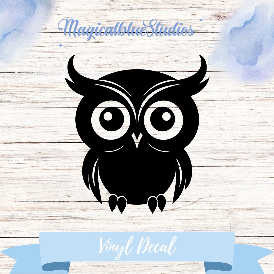 Cute Owl Vinyl Decal Sticker, Adorable Bird Design for Laptops, Water ...