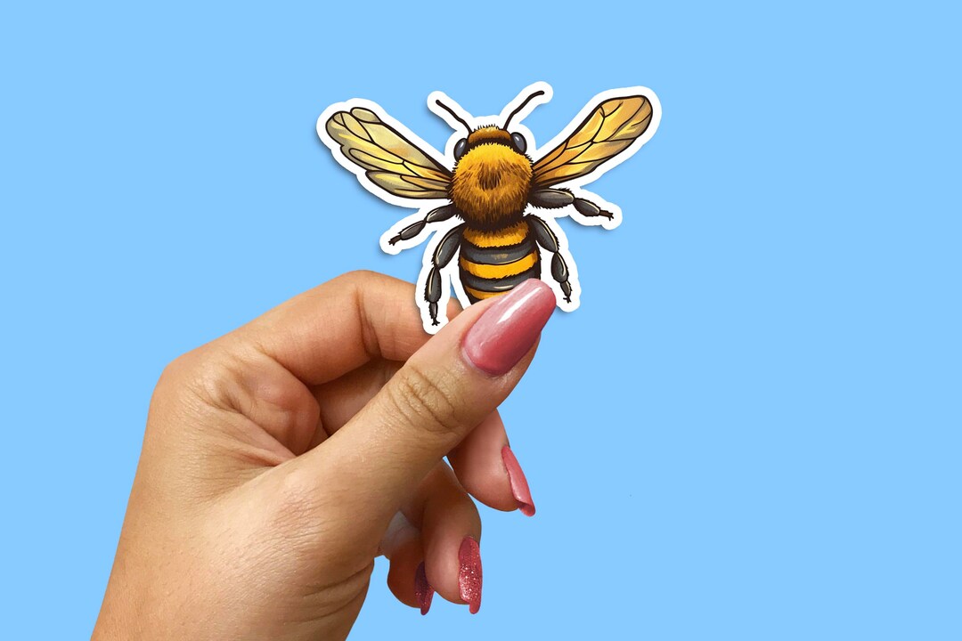 Cute Cartoon Bee Sticker | Adorable Bee Decal for Laptops, Water ...