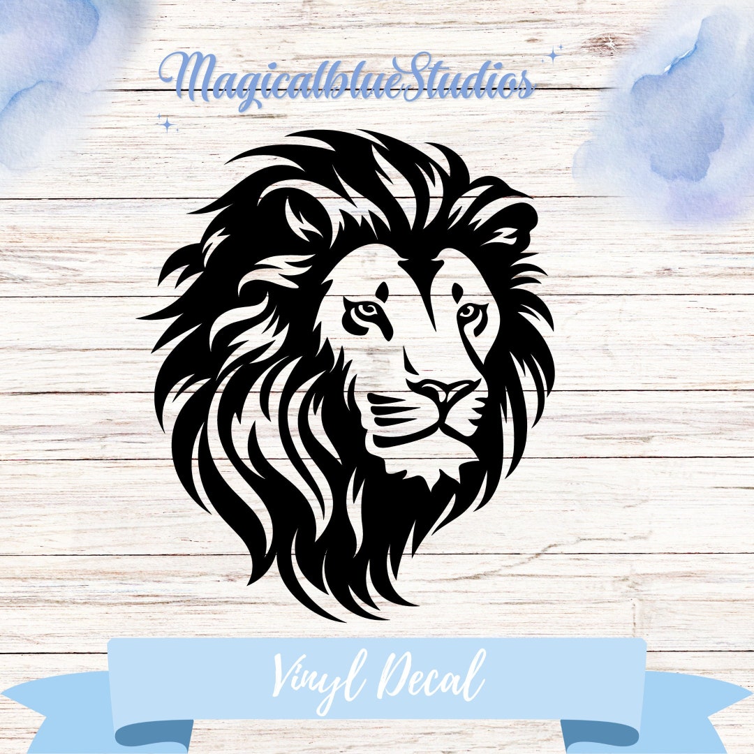 Vinyl Decal Lion Head Sticker - Fierce Jungle Theme Wildlife Animal ...