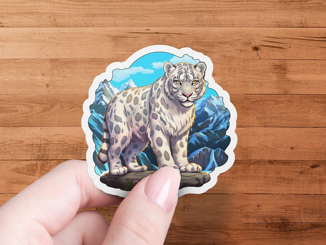 Snow Leopard Sticker: Mountain Wildlife Art Decal - Etsy