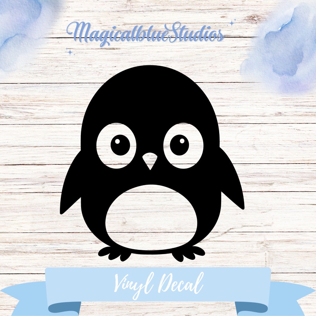 Cute Cartoon Penguin Vinyl Decal | Adorable Penguin Sticker for Laptop ...