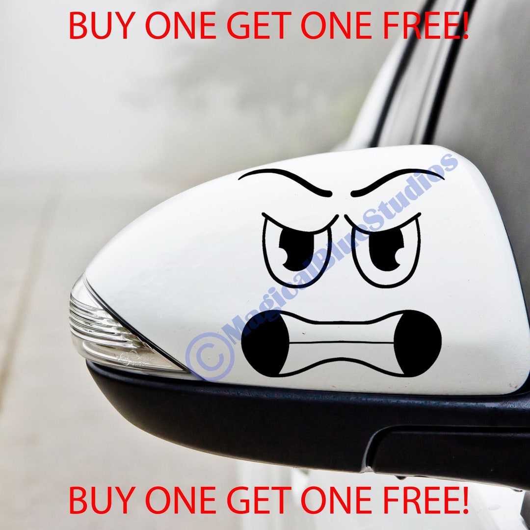 Crazy Faces Car Mirror Vinyl Decal Waterproof Sticker/car Decal, Car ...