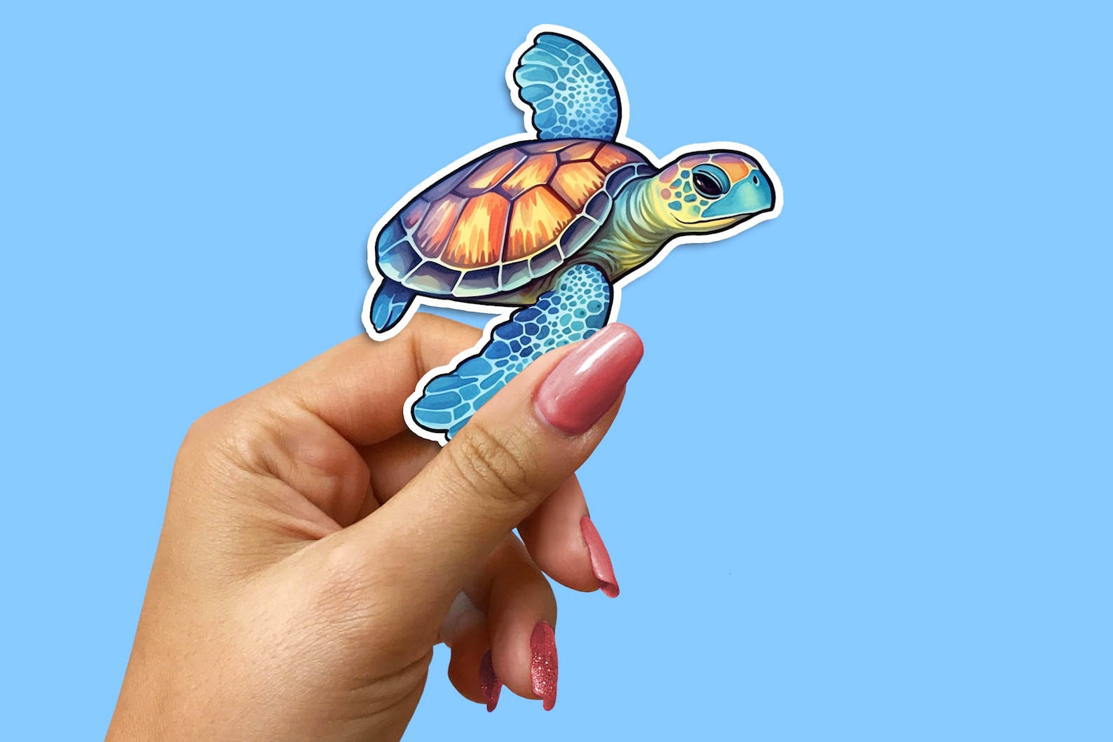 Whimsical Sea Turtle Sticker: Underwater Ocean Creature Vinyl Decal - Etsy