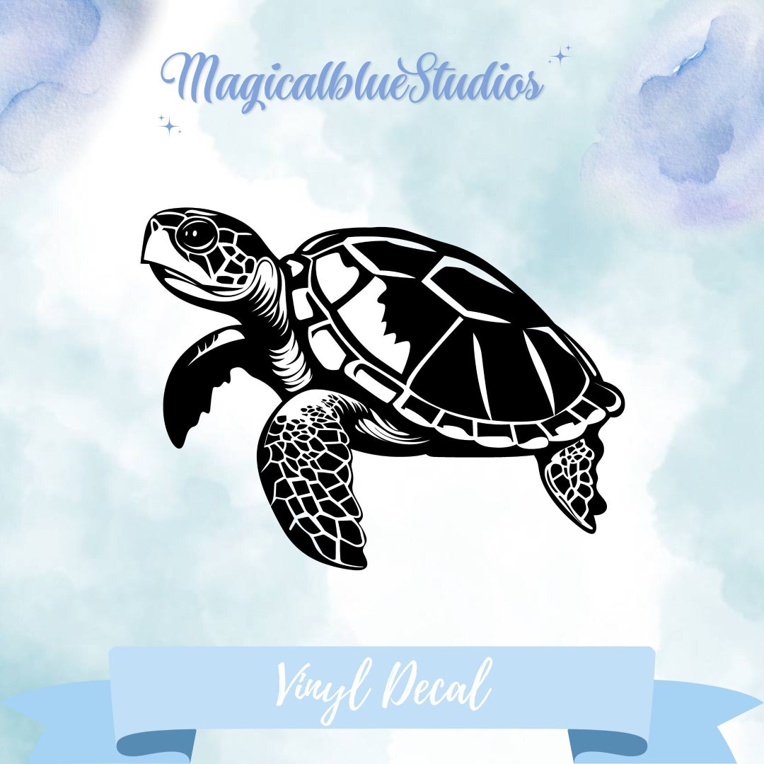 Turtle Vinyl Decal - Ocean Life Art Sticker for Car, Laptop - Etsy