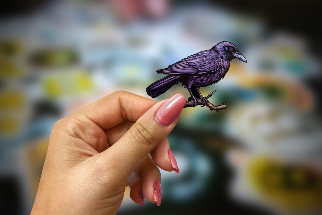 Gothic Deep Purple Raven Sticker Edgy Wall Art Decal - Etsy