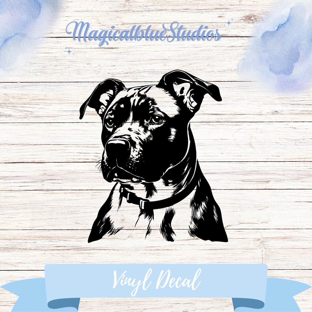 Staffy Dog Decal Sticker, Perfect for Cars Vans Trucks and More ...