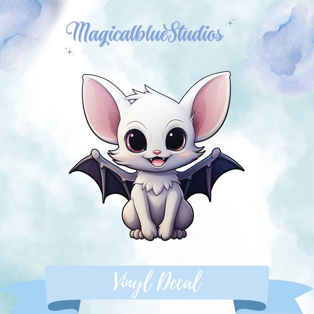 Adorable Vampire Bat Vinyl Decal Sticker - Unique Halloween Decor ...