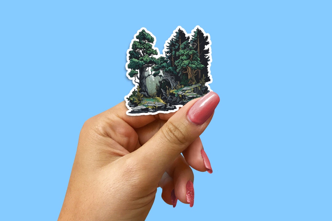Mystical Forest Sticker Enchanting Nature Art for Journals, Laptops ...