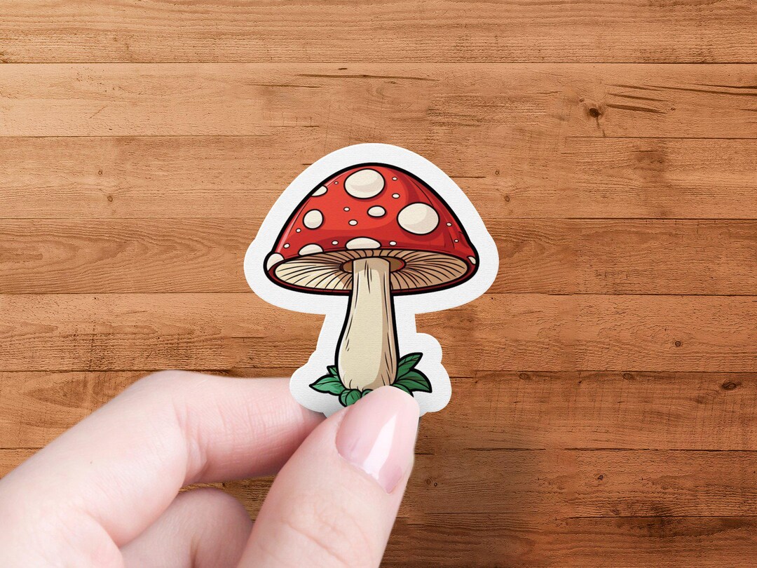 Red Mushroom Vinyl Sticker, Laptop Decor - Etsy