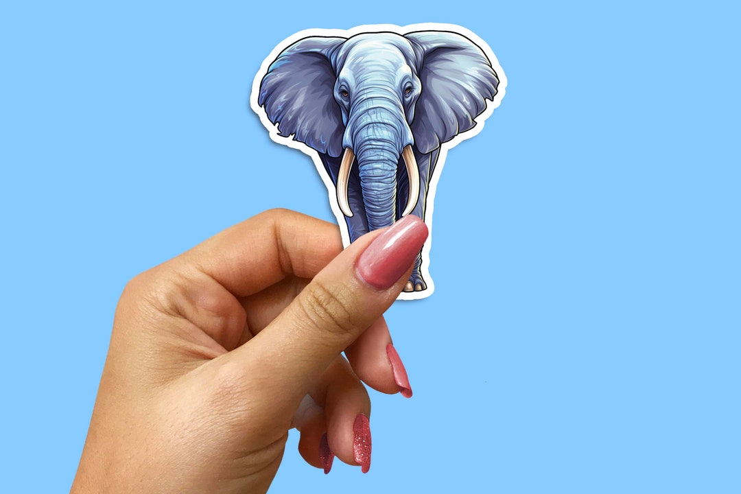 Majestic Elephant Sticker, Decorative Elephant Vinyl Decal for Laptops ...