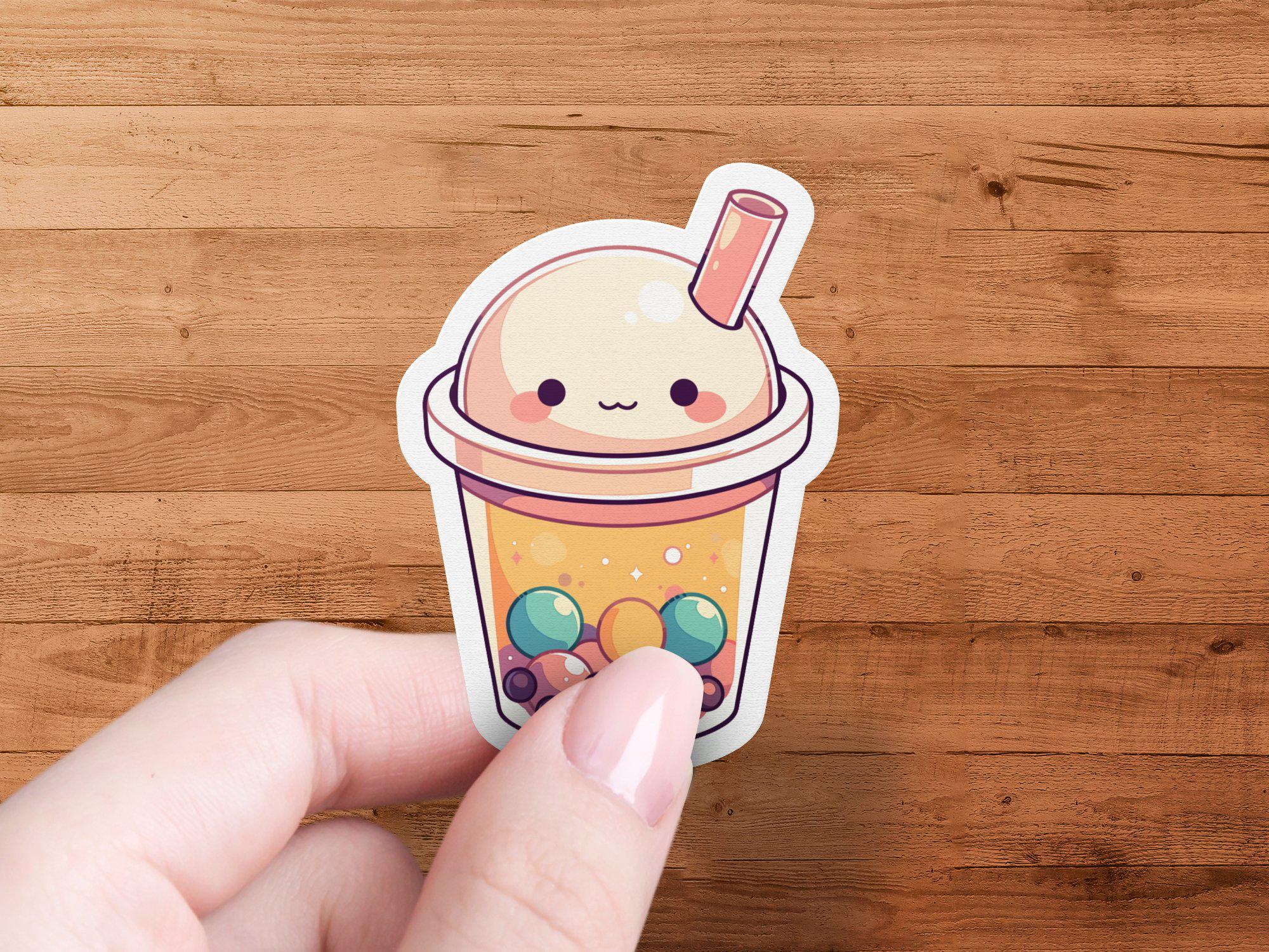 Cute Bubble Tea Sticker, Kawaii Boba Tea Decal, Adorable Drink Sticker ...