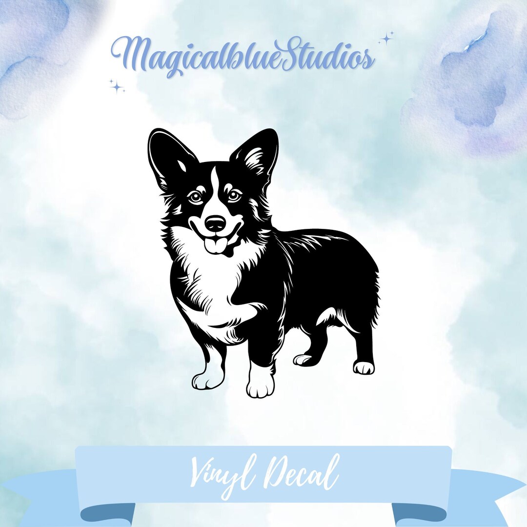 Cute Corgi Vinyl Decal - Adorable Dog Sticker for Laptop, Car, and Home ...