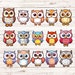 15-pack Kawaii Owl Stickers | Cute Animal Decals for Crafts ...