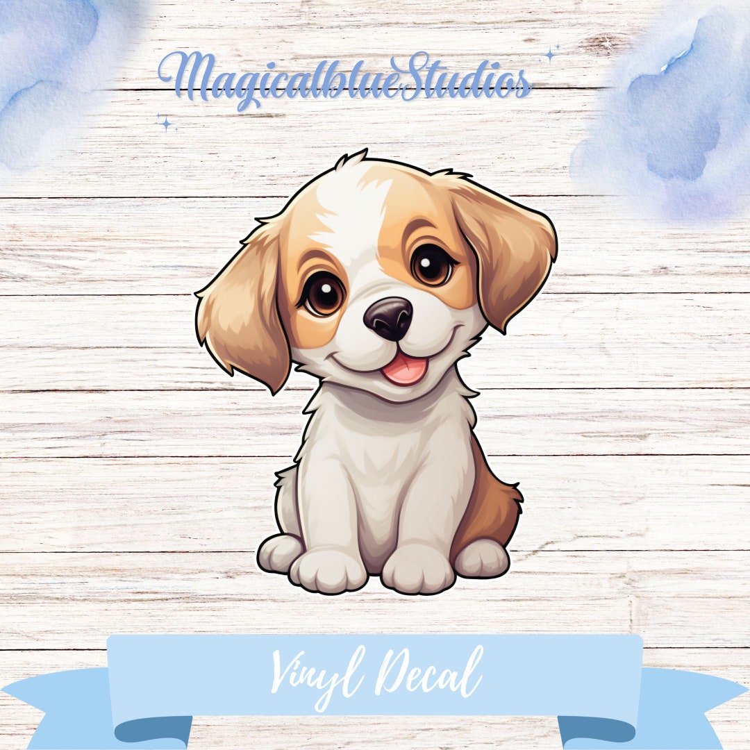 Cute Puppy Sticker Decal, Adorable Pet Vinyl Decor, Puppy Lovers Gift ...