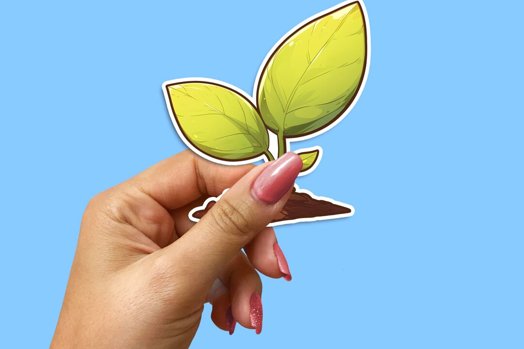 Sprout Sticker Set, Plant Growth Decals, Green Leaf, Nature Theme ...