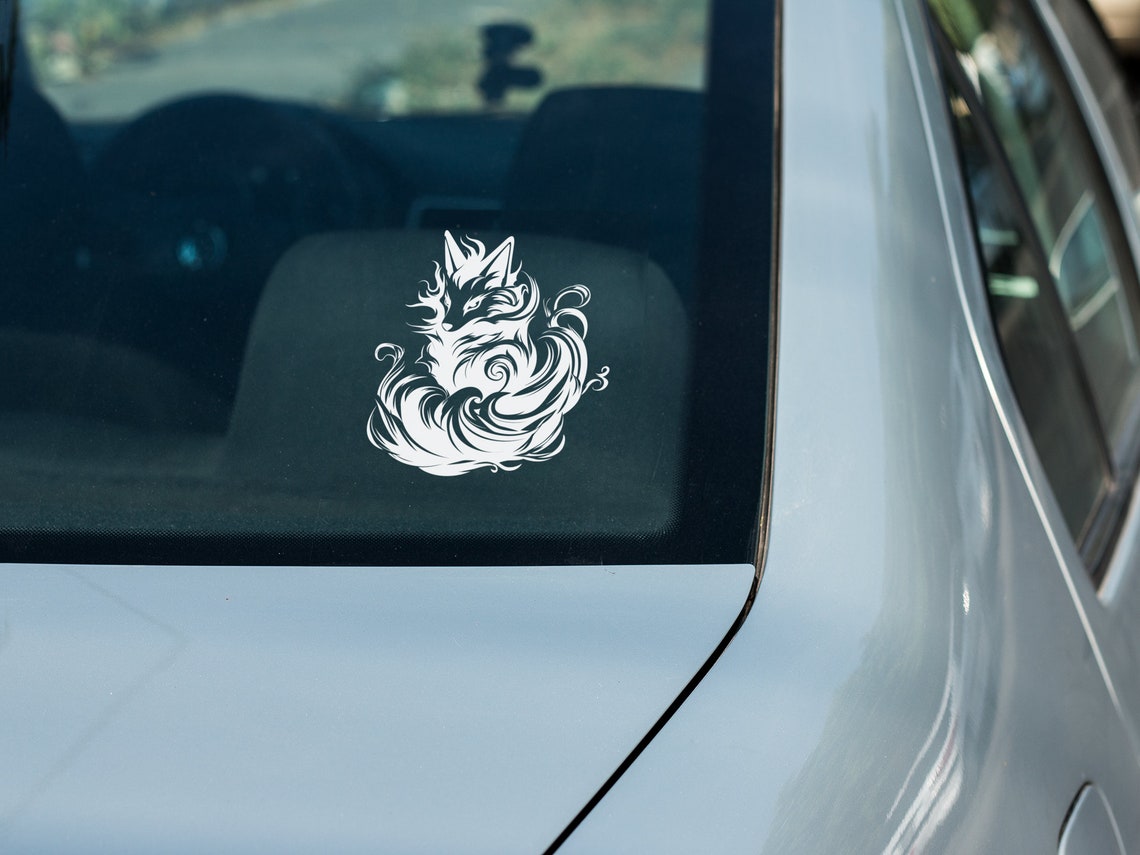 Japanese Kitsune Vinyl Decal: Fox Spirit Car Sticker - Etsy
