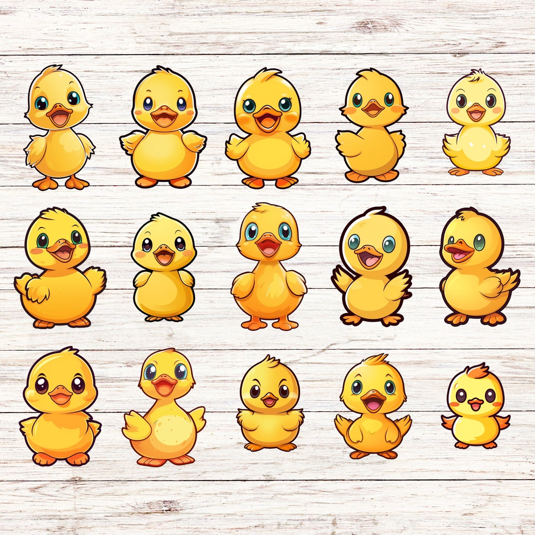 15 Pack of Adorable Kawaii Duckling Stickers - Cute Animal Scrapbooking ...