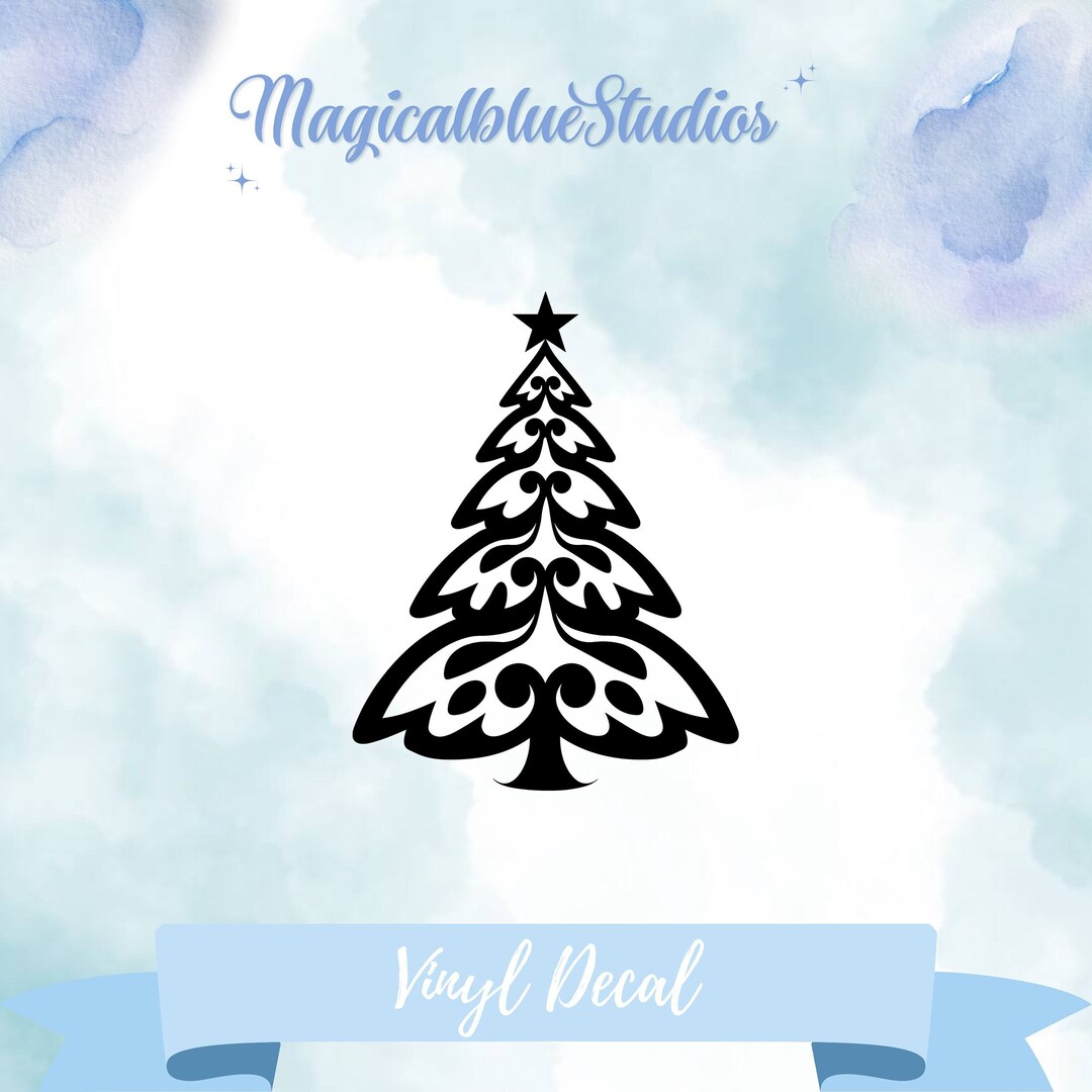 Handmade Christmas Tree Vinyl Decal Unique Holiday Wall Sticker ...