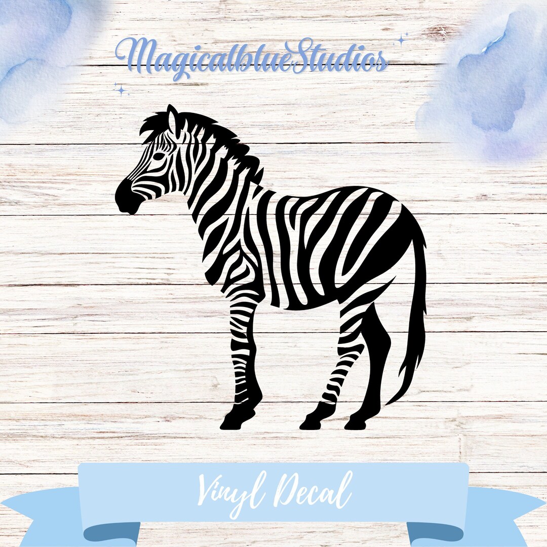 Zebra Vinyl Decal - Animal Print Sticker for Home Decor, Laptop, and ...