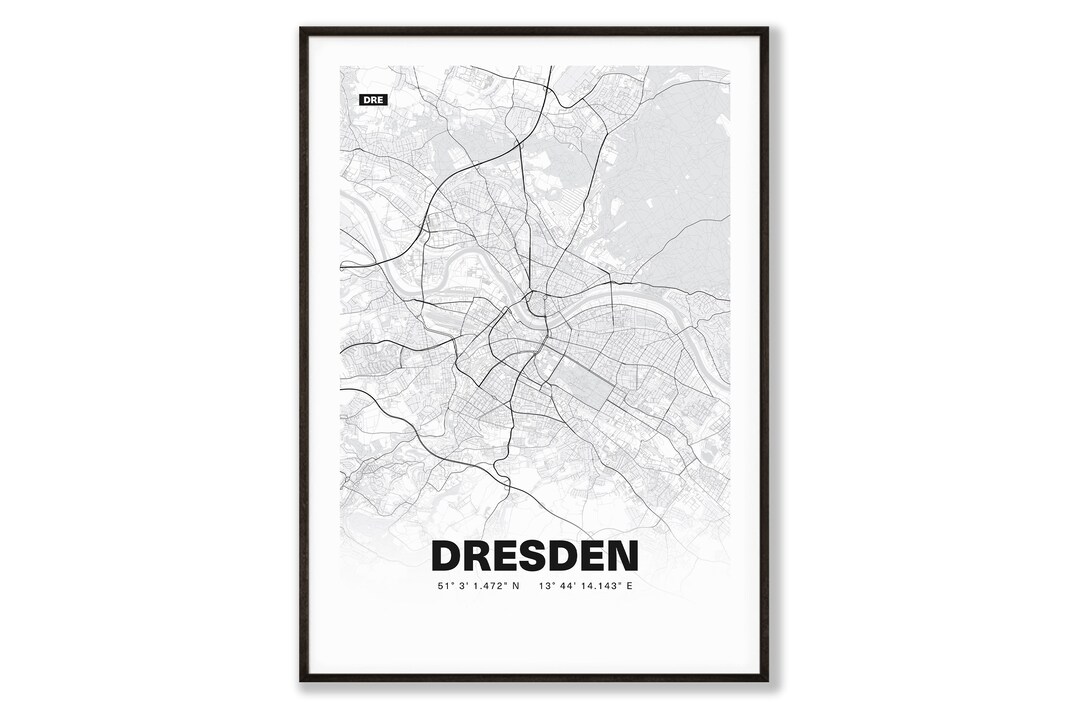 Dresden City Map / City Map | Premium Poster | Free Shipping ...
