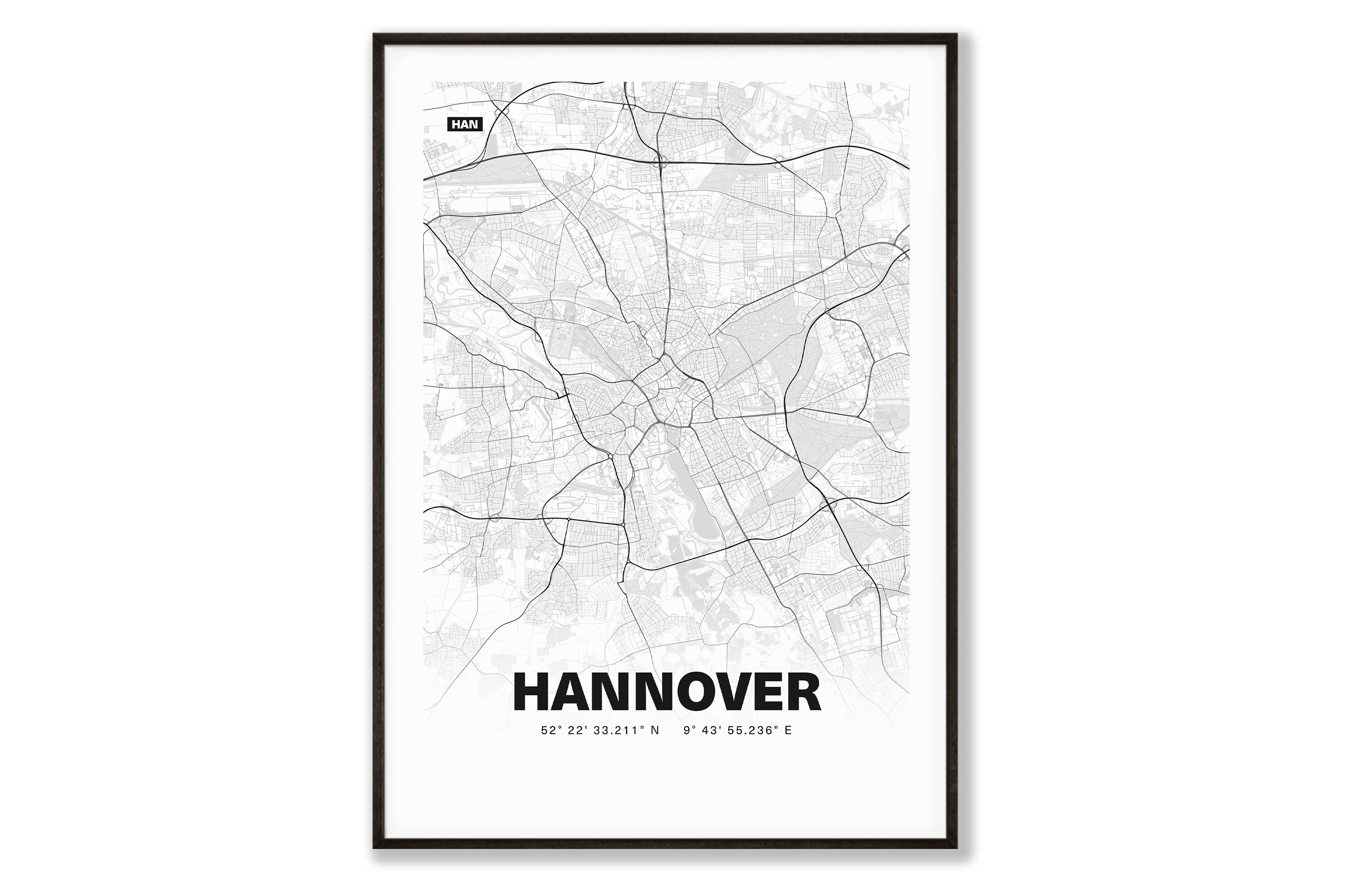 Hanover City Map / City Map Premium Posters Free Shipping Tombaenre® - Etsy
