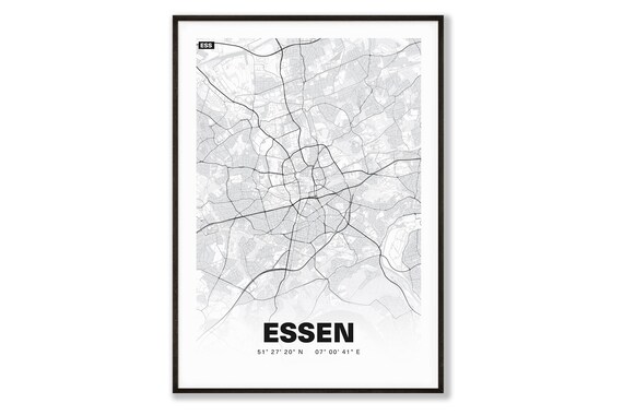 Essen Stadtplan / Stadtkarte Premium Poster - Etsy.de