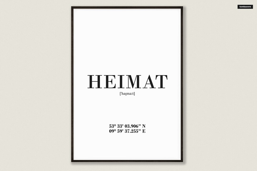 Personalisierbares Heimat Poster - inkl. Koordinaten | Perfekt zum ...