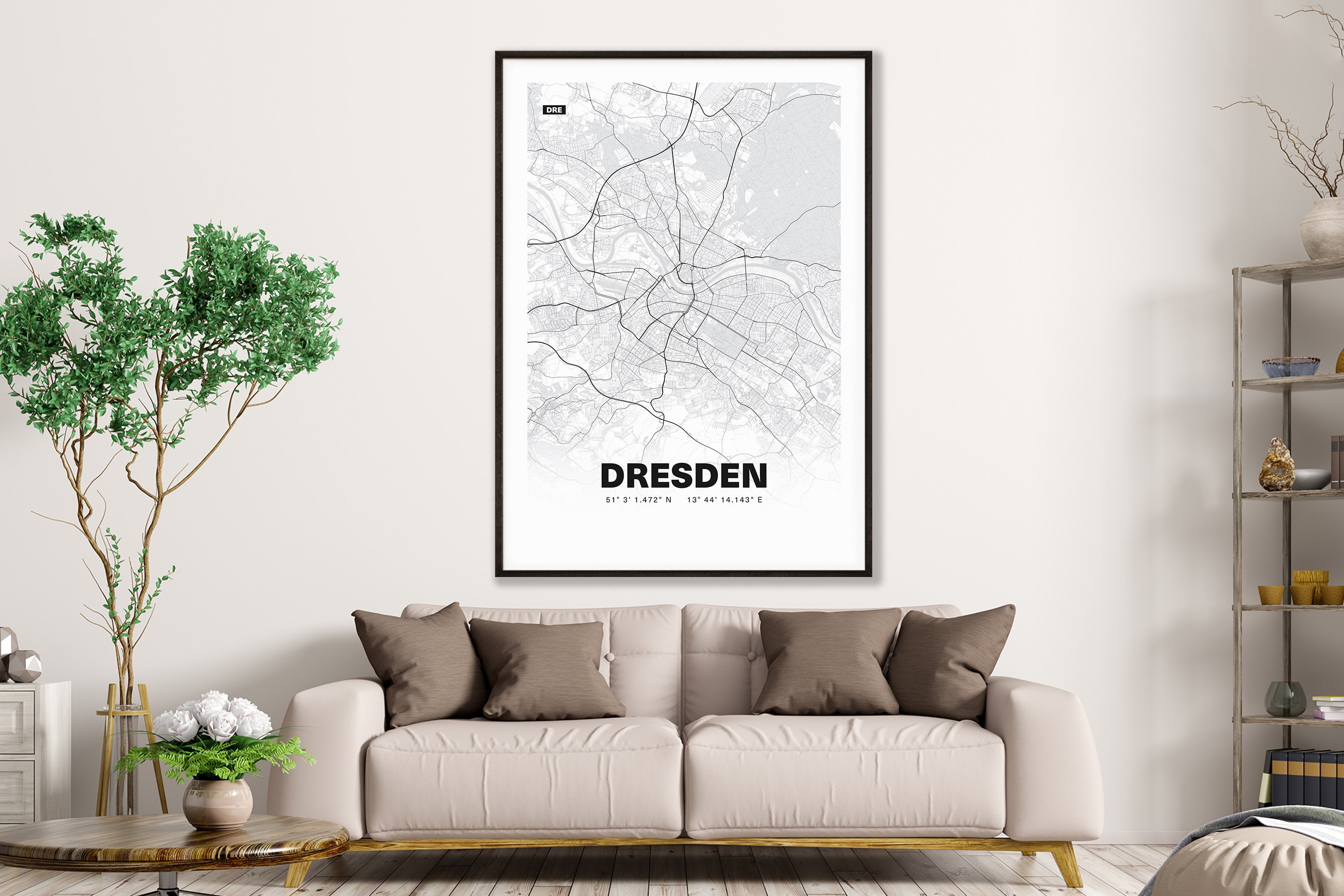 Dresden City Map / City Map Premium Posters Free Shipping Tombaenre® - Etsy