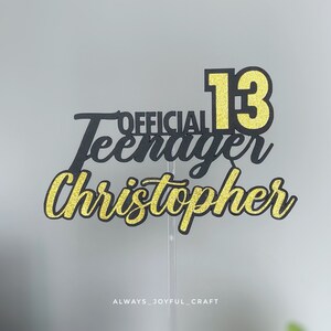 Official Teenager/ Cake Topper/ 13th Birthday Topper/ Teenager/ 13 ...