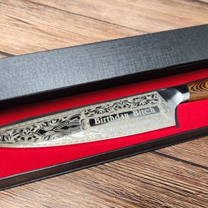 Ornate Custom Etched Chefs Knife / Personalized Knife / Kitchen Knife ...