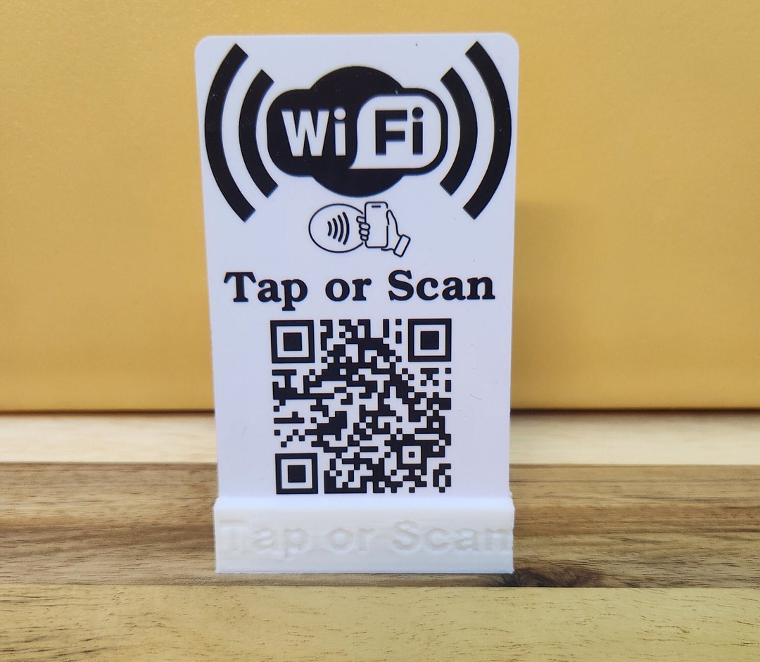 Wifi Network Info Card / Scan / Tap/ QR Code / NFC / Guest / Internet ...